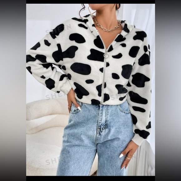SHEIN | Jackets & Coats | Cow Jacket | Poshmark